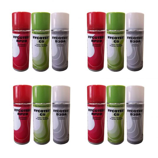 اسپری تست مایع نافذ – bycotest PT – فروشگاه تجهیزات NDT